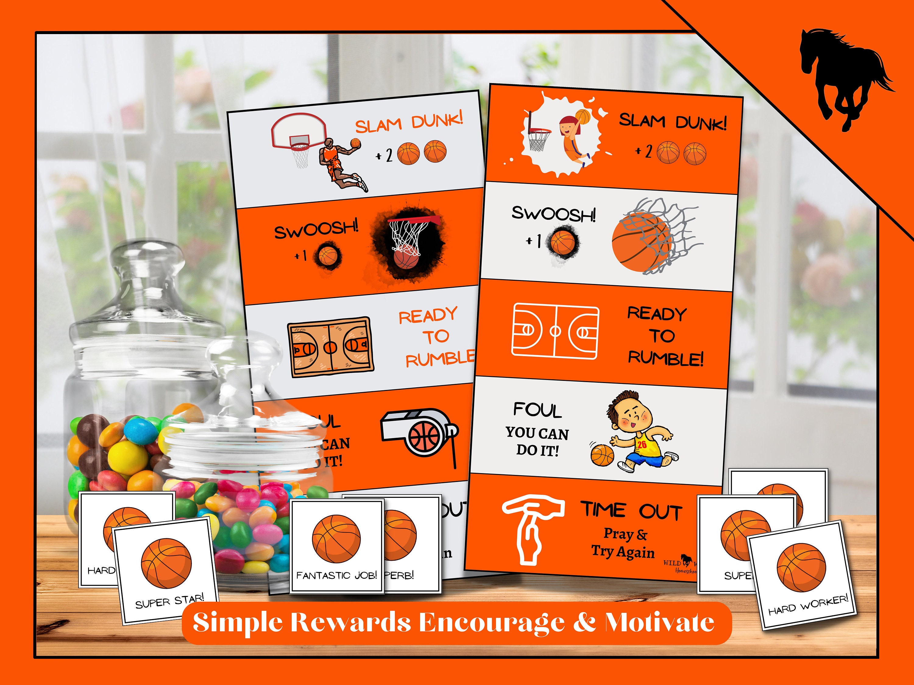 Basketball Behavior Reward System, Basketball Clip Chart, Behavior ...