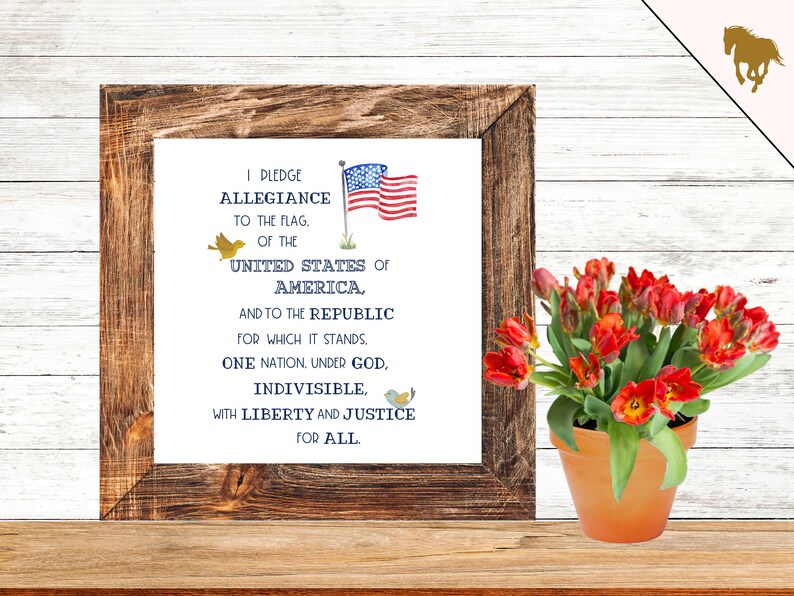 Pledge of Allegiance Wall Art, Homeschool Wall Art, Homeschool Wall ...