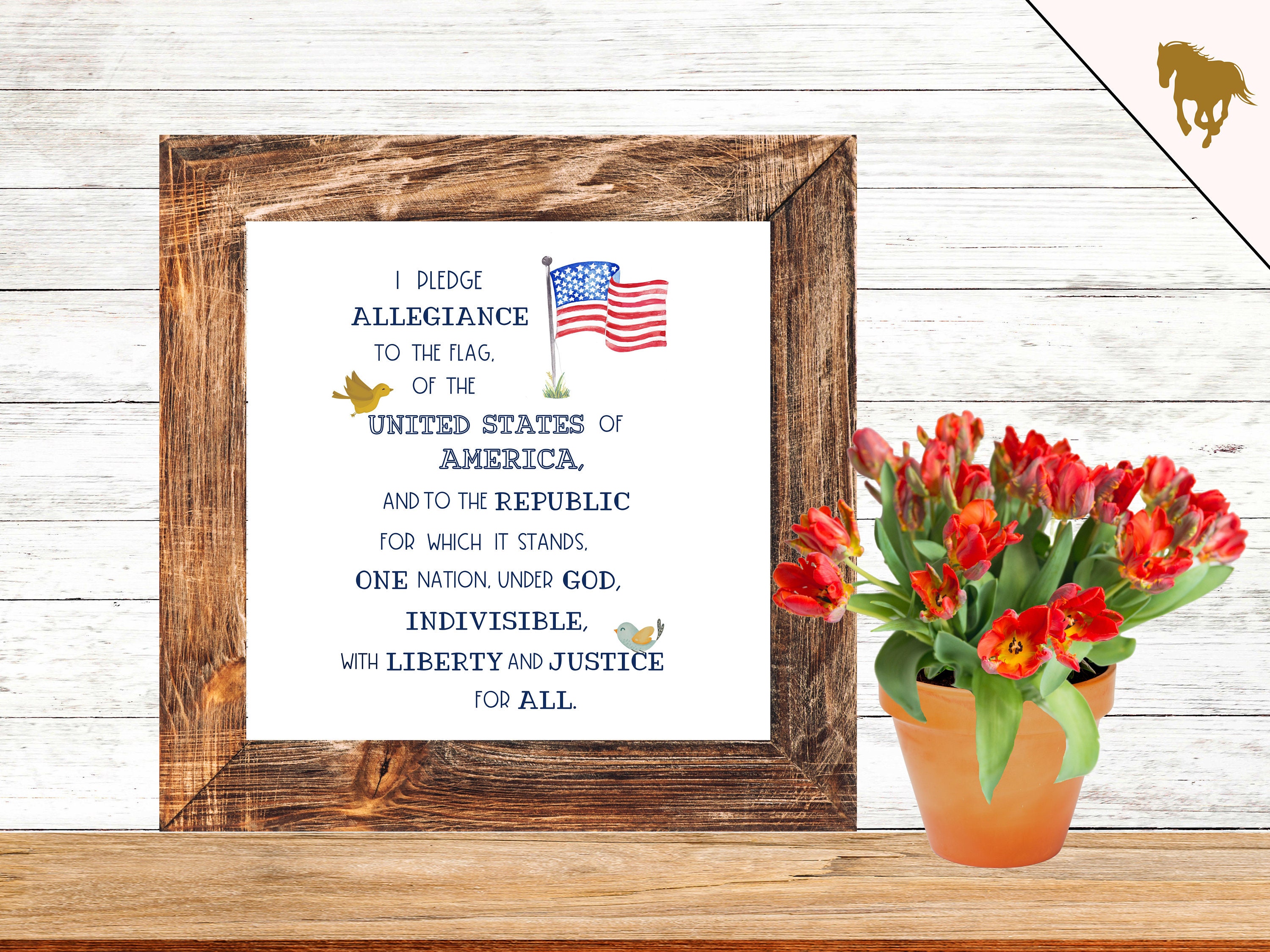 Pledge of Allegiance Wall Art, Homeschool Wall Art, Homeschool Wall ...