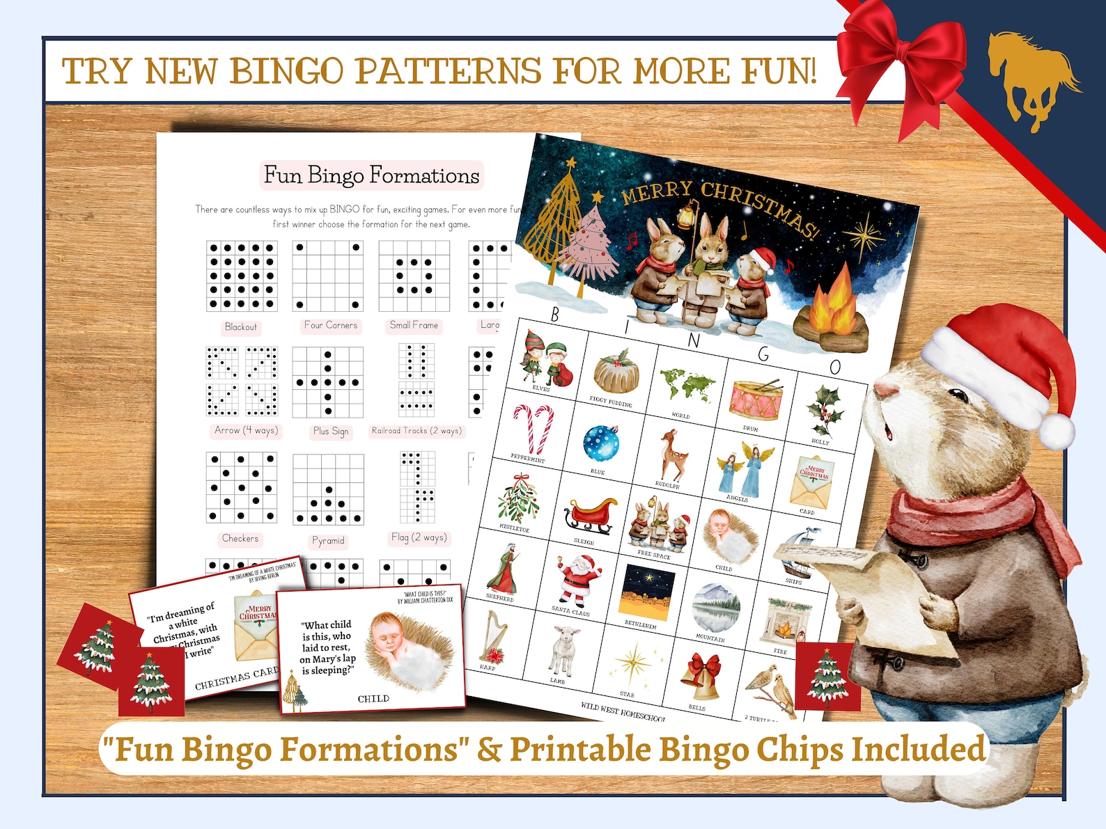 Christmas Carols Bingo, Christmas Music Bingo, Fun Christmas Bingo ...