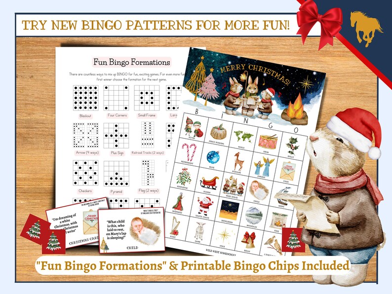 Christmas Carols Bingo, Christmas Music Bingo, Fun Christmas Bingo ...