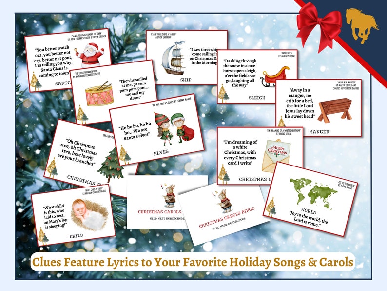 Christmas Carols Bingo, Christmas Music Bingo, Fun Christmas Bingo ...