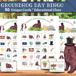 Groundhog Day Bingo, Groundhog Day Activity, Groundhog Day Game, Fun ...