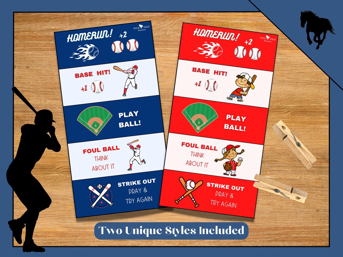 Baseball Behavior Reward System, Baseball Clip Chart, Sports Behavior ...