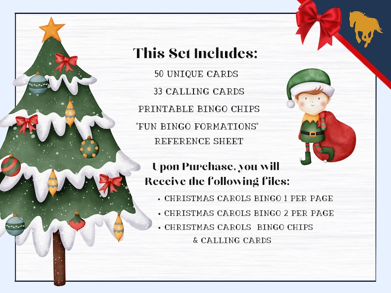 Christmas Carols Bingo, Christmas Music Bingo, Fun Christmas Bingo ...