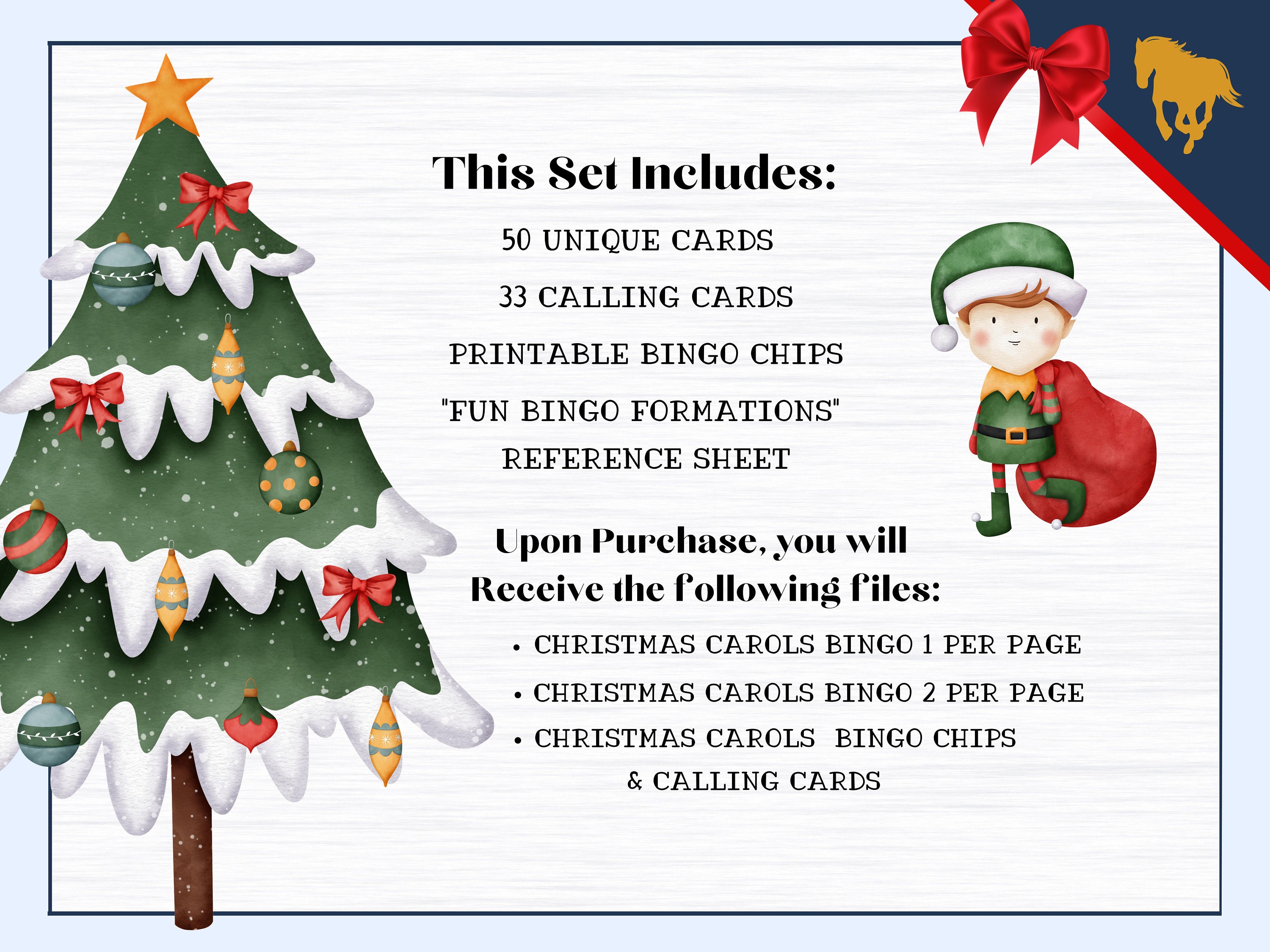 Christmas Carols Bingo, Christmas Music Bingo, Fun Christmas Bingo ...