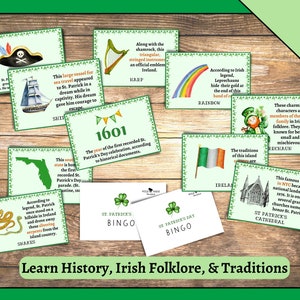 St. Patrick's Day Bingo, Educational Bingo, Printable Bingo, St ...