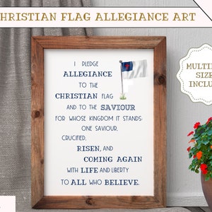 Pledge of Allegiance Christian Flag Wall Decor, Christian Flag Wall Art ...