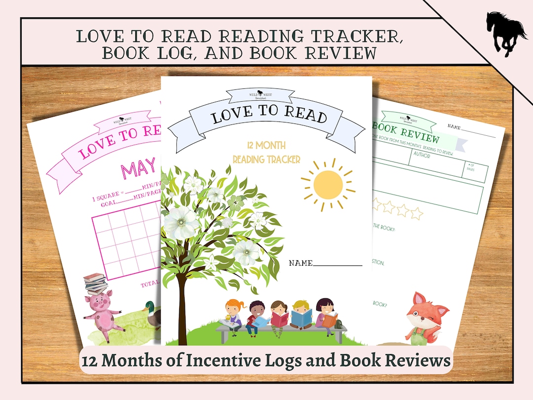 Love to Read Reading Tracker, Book Log, and Book Reviews - Etsy