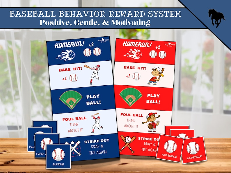 Baseball Behavior Reward System, Baseball Clip Chart, Sports Behavior ...