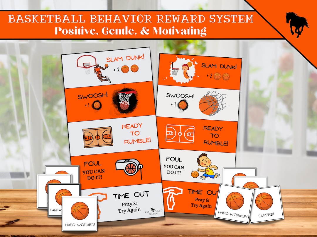 Basketball Behavior Reward System, Basketball Clip Chart, Behavior ...