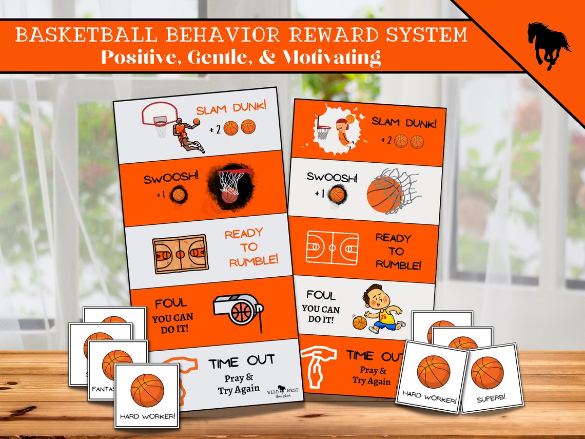 Basketball Behavior Reward System, Basketball Clip Chart, Behavior ...