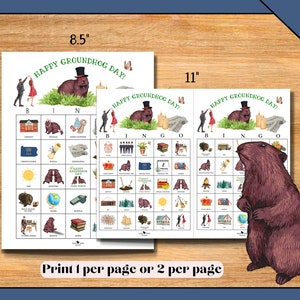 Groundhog Day Bingo, Groundhog Day Activity, Groundhog Day Game, Fun ...