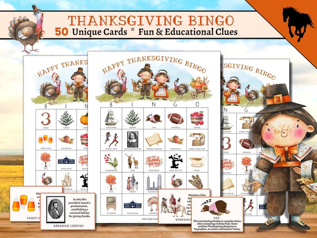 Thanksgiving Bingo, Thanksgiving Activity, Thanksgiving Party Game ...