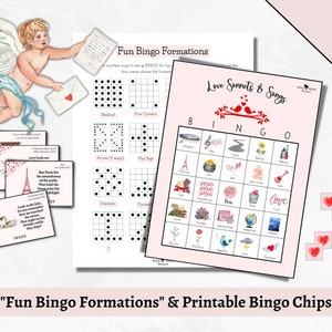Love Sonnets and Songs Bingo, Valentine's Bingo, Engagement Bingo ...