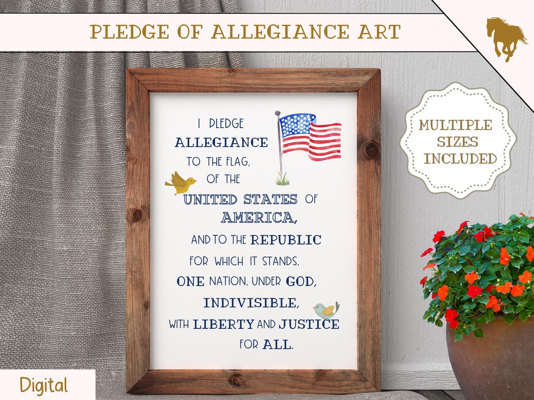 Pledge of Allegiance Wall Art, Homeschool Wall Art, Homeschool Wall ...