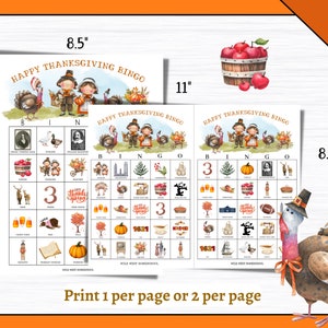 Thanksgiving Bingo, Thanksgiving Activity, Thanksgiving Party Game ...
