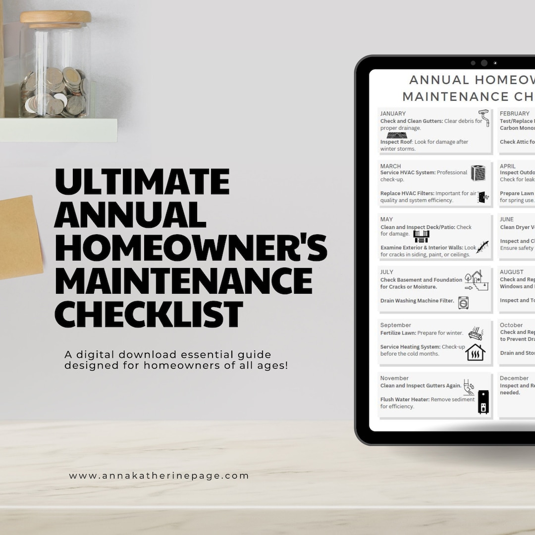 First Time Homeowner Gift, Ultimate Annual Homeowner's Maintenance ...