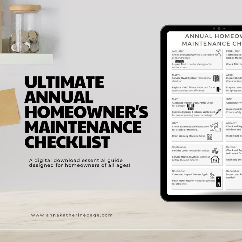 First Time Homeowner Gift, Ultimate Annual Homeowner's Maintenance ...