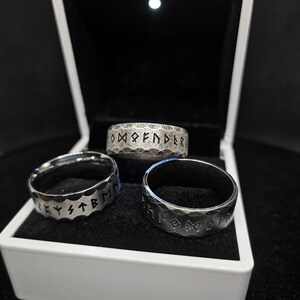 Forged Ring With Viking Runes Nordic Gift for Him Valentines Gift ...