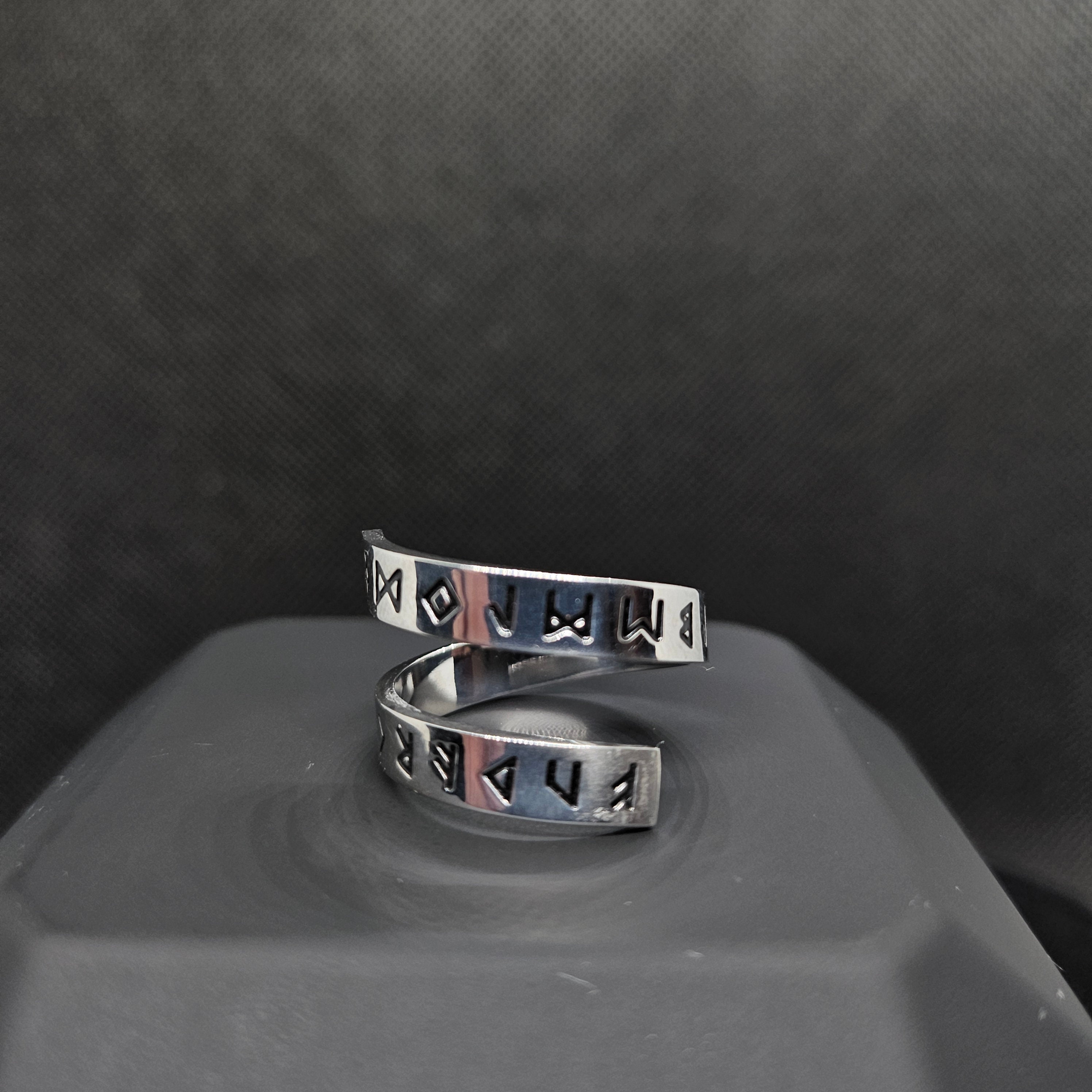 Double Line Ring With Viking Runes Nordic Gift for Him Gift for Her ...