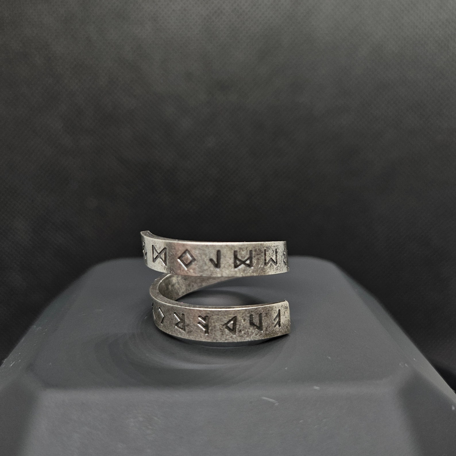 Double Line Ring With Viking Runes Nordic Gift for Him Gift for Her ...