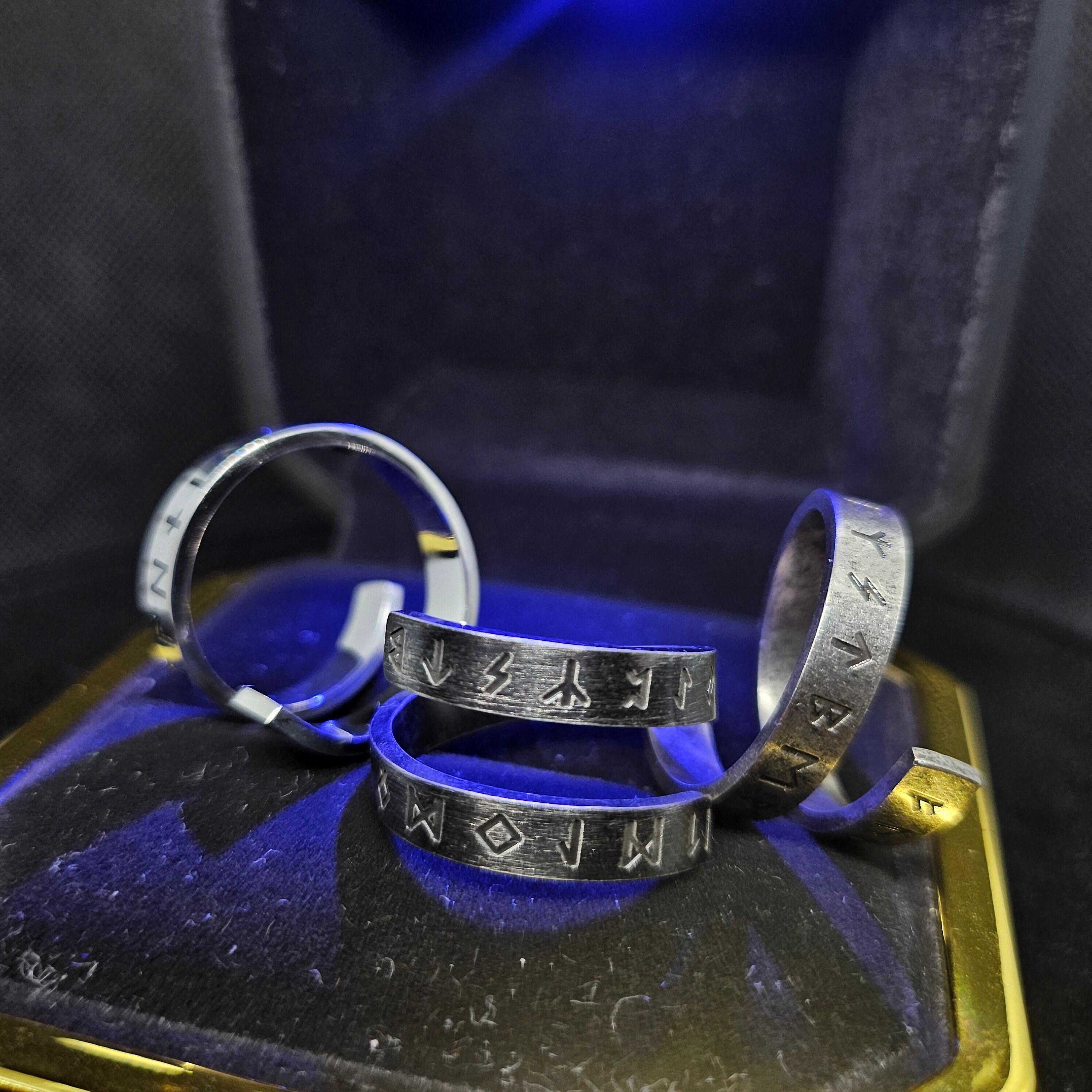 Double Line Ring With Viking Runes Nordic Gift for Him Gift for Her ...