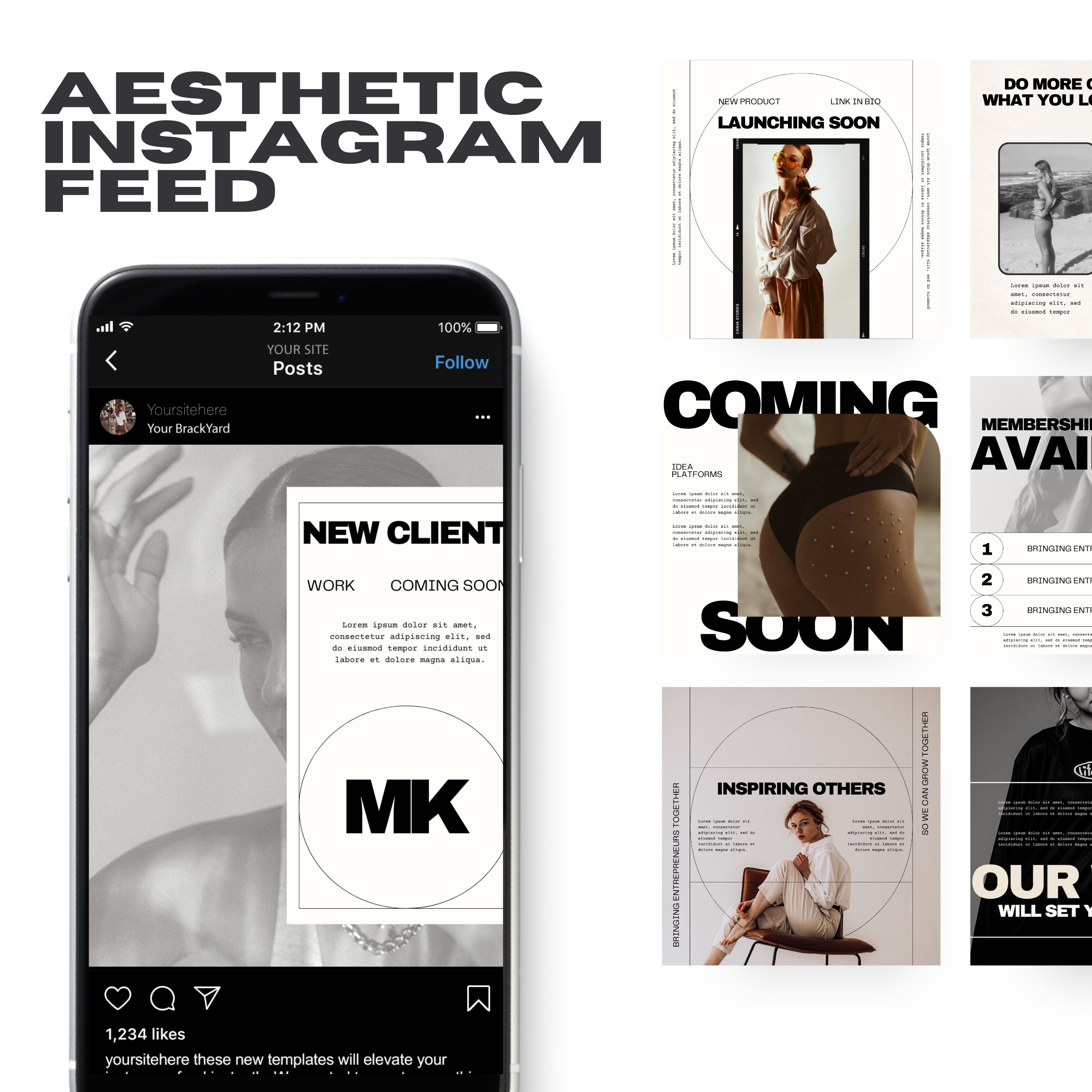 20 Minimalist Instagram Feed Templates Minimalist Instagram - Etsy