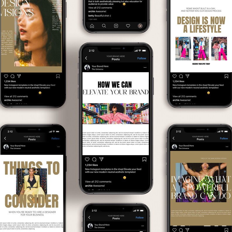 30 Instagram Templates Magazine Style Instagram Feed - Etsy