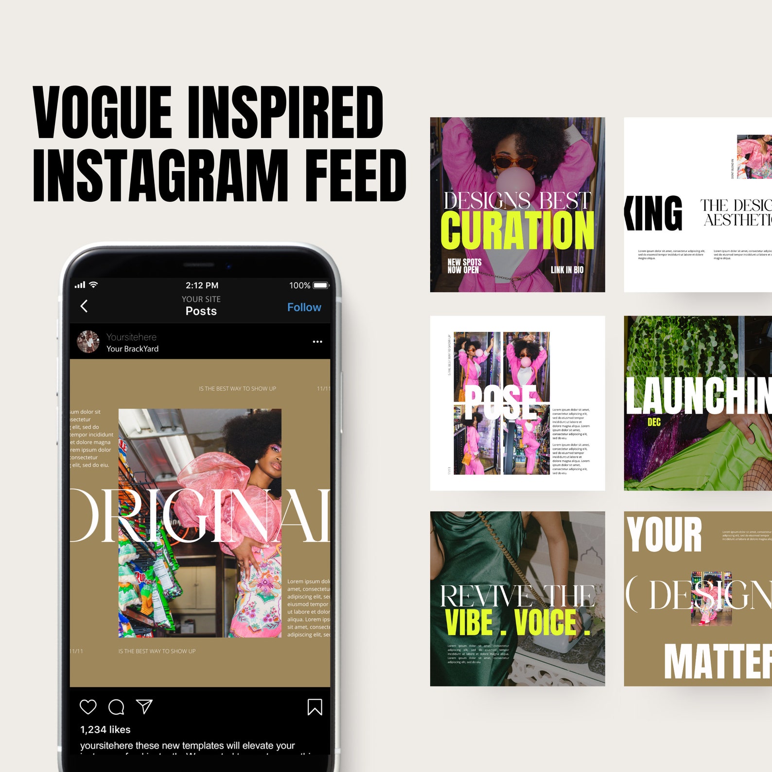 30 Instagram Templates Magazine Style Instagram Feed - Etsy