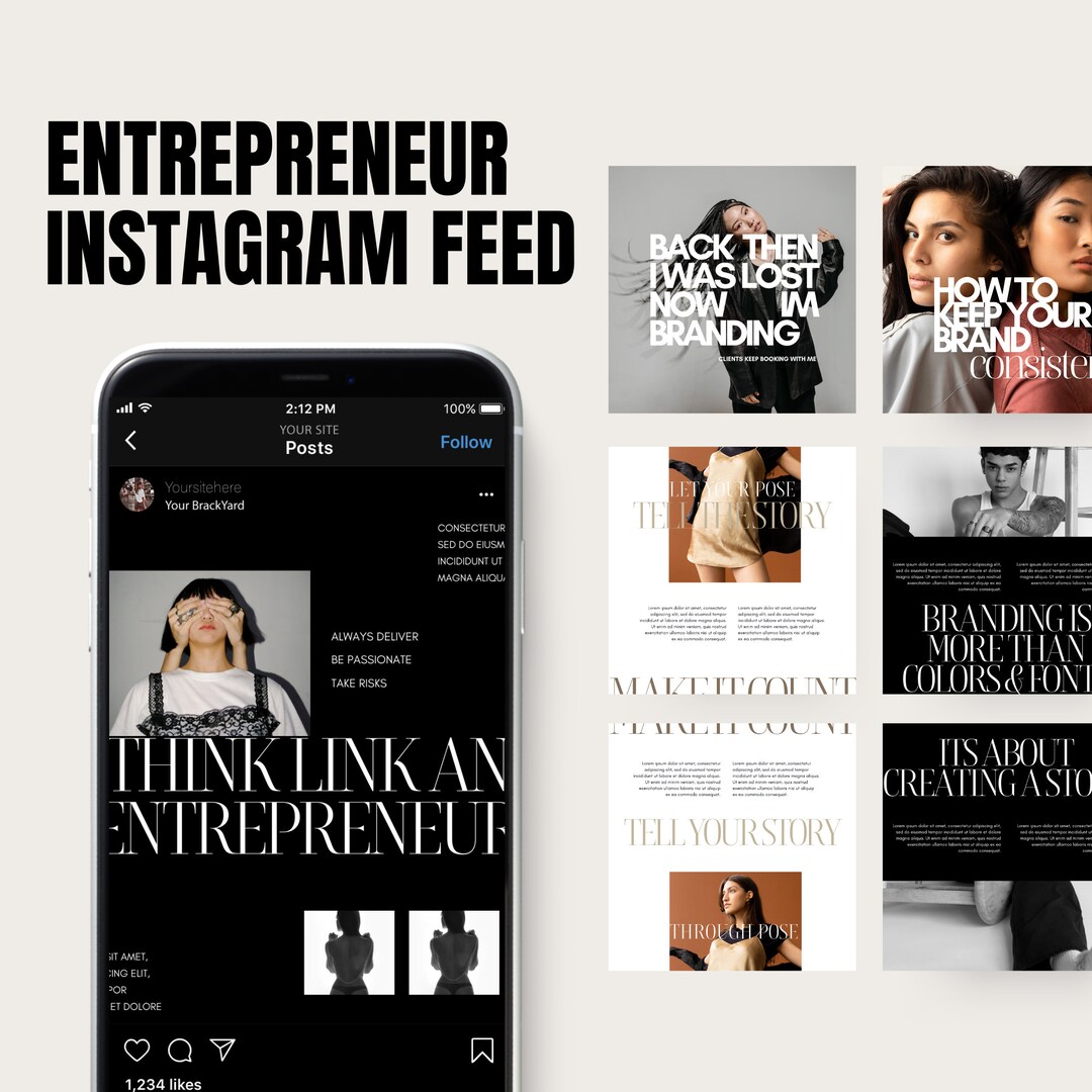 30 Entrepreneur Instagram Templates, Bold Templates for Canva ...