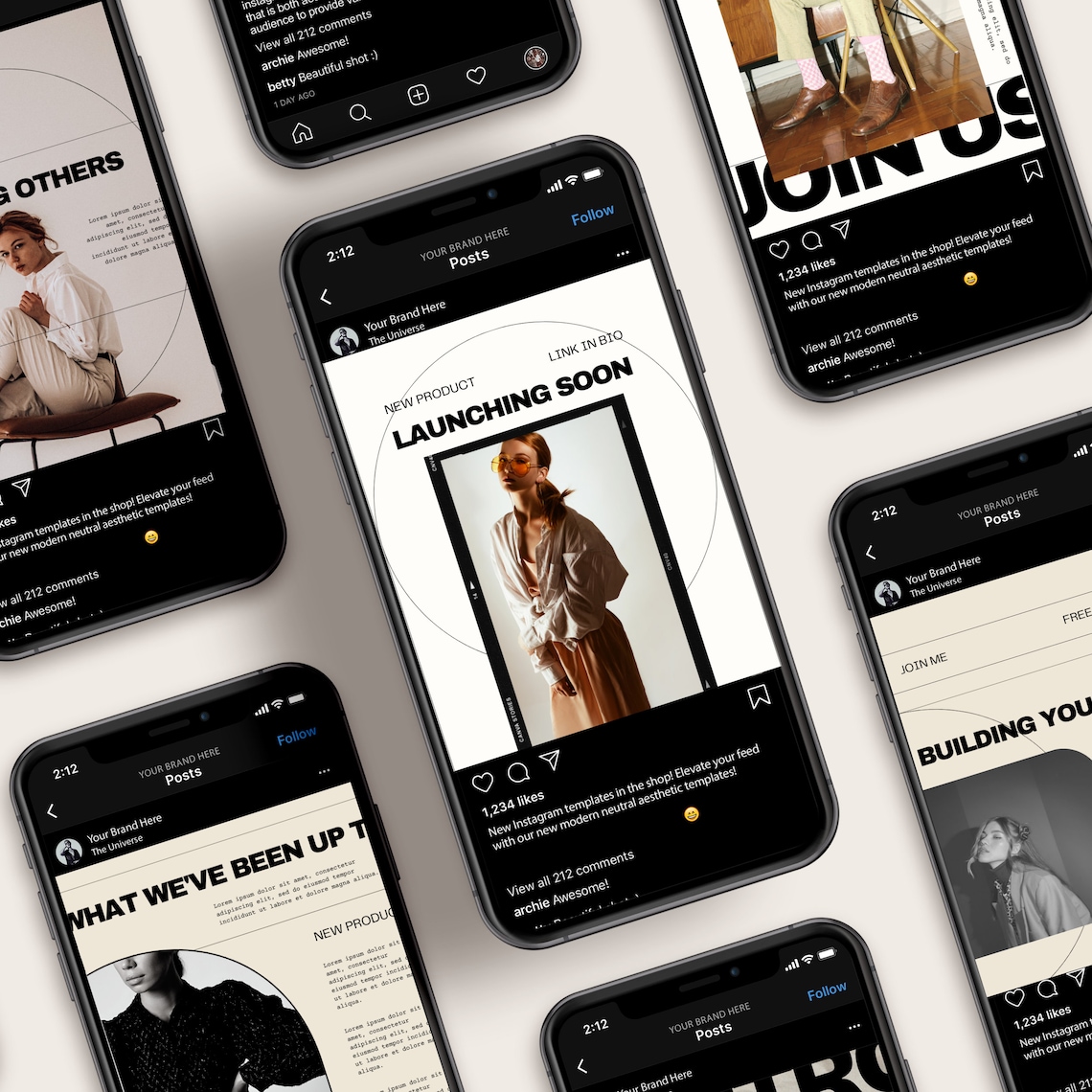 20 Minimalist Instagram Feed Templates Minimalist Instagram - Etsy