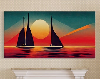Modern Sunset Art - Etsy