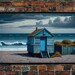 Sea Side Shack Pixel Art, New England Style Beach Art, Framed Canvas ...