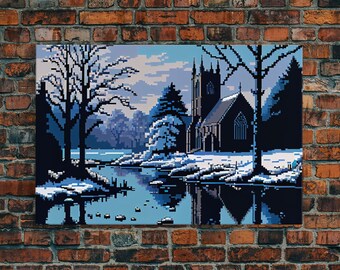 8 Bit Winter Scene - Etsy