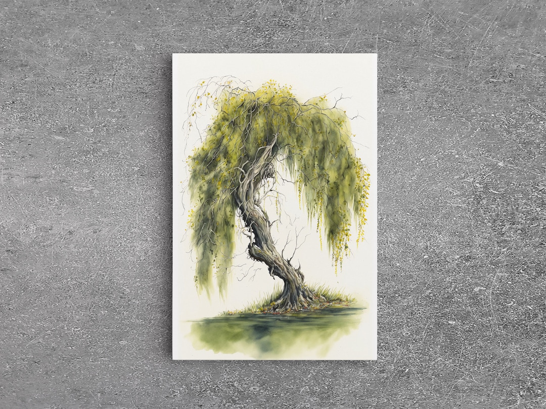 Weeping Willow Tree Art, Framed Canvas Print, Framed Canvas Art ...