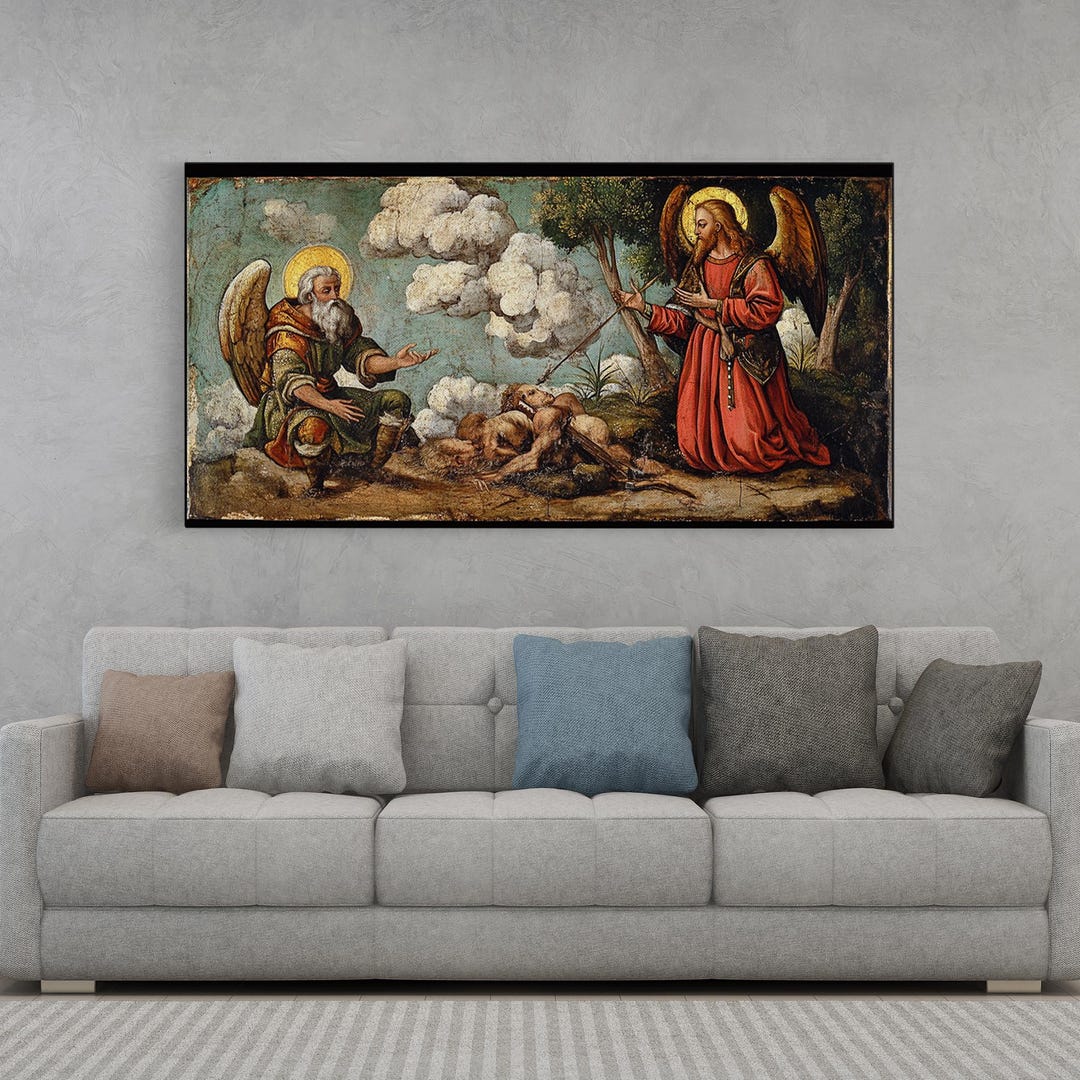 Sacrifice of Isaac Renaissance Style Framed Canvas Print | Abraham and ...