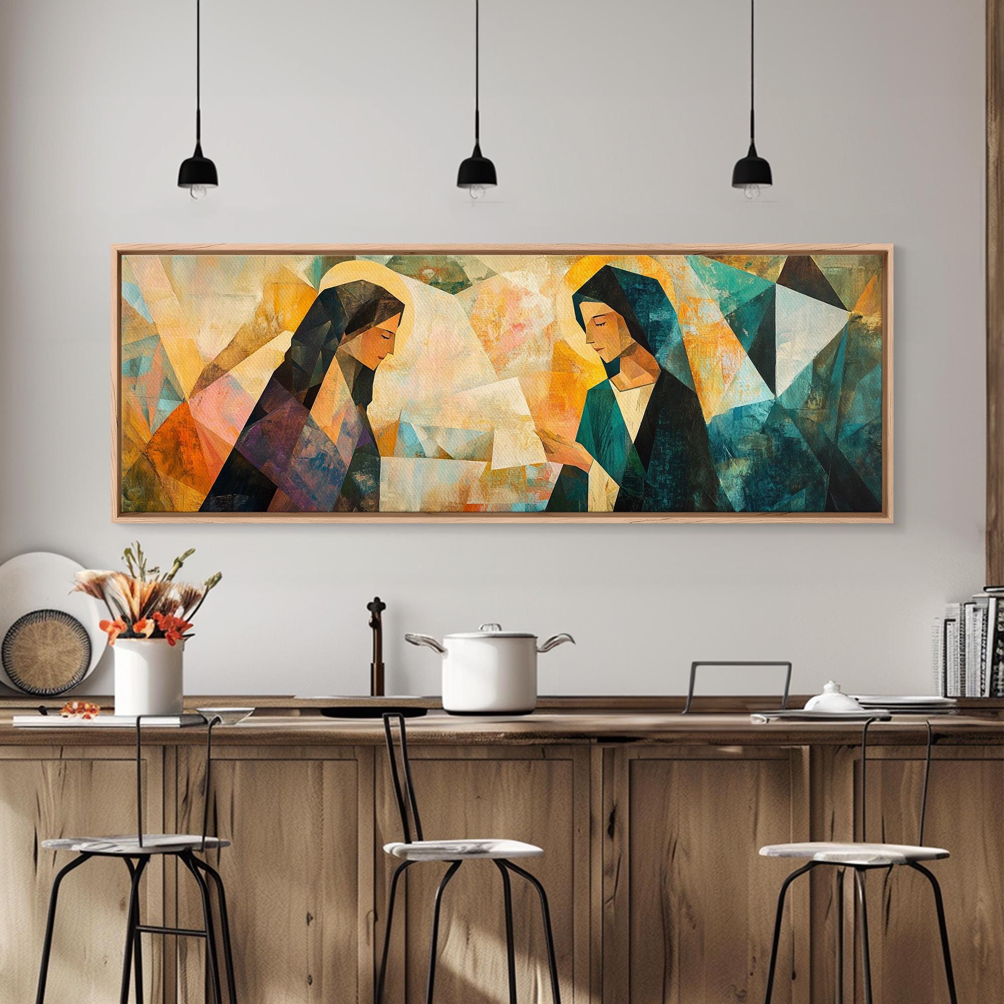 The Visitation Feast of the Virgin Mary | Framed Canvas Print Panoramic ...