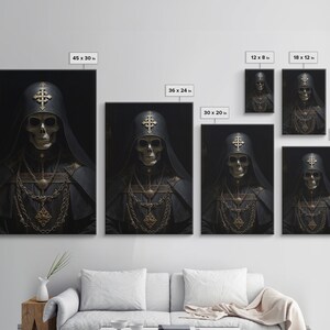 The Preacher, Gothic Skeleton Priest, Spooky Halloween Wall Art, Canvas ...