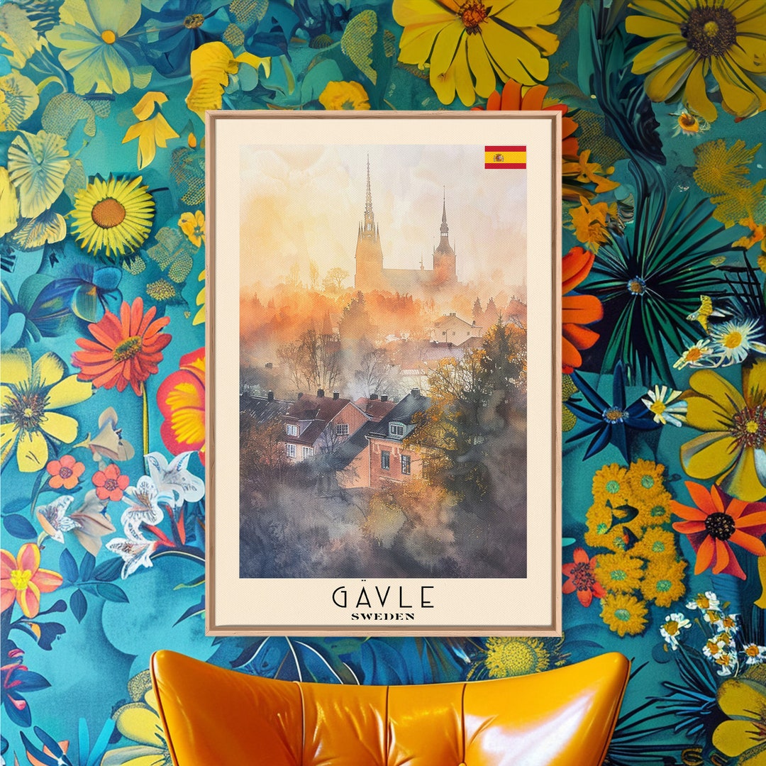 Gavle Sweden Scenic View Art, Framed Canvas Print, Living Room Wall Art ...