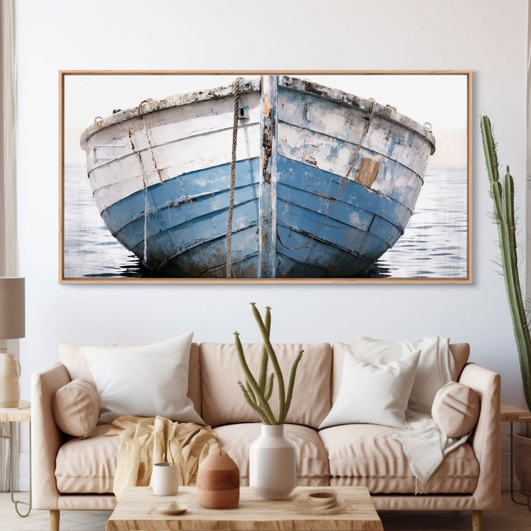 Boho Style Nautical Decor, Minimalist Art, Framed Canvas Print ...