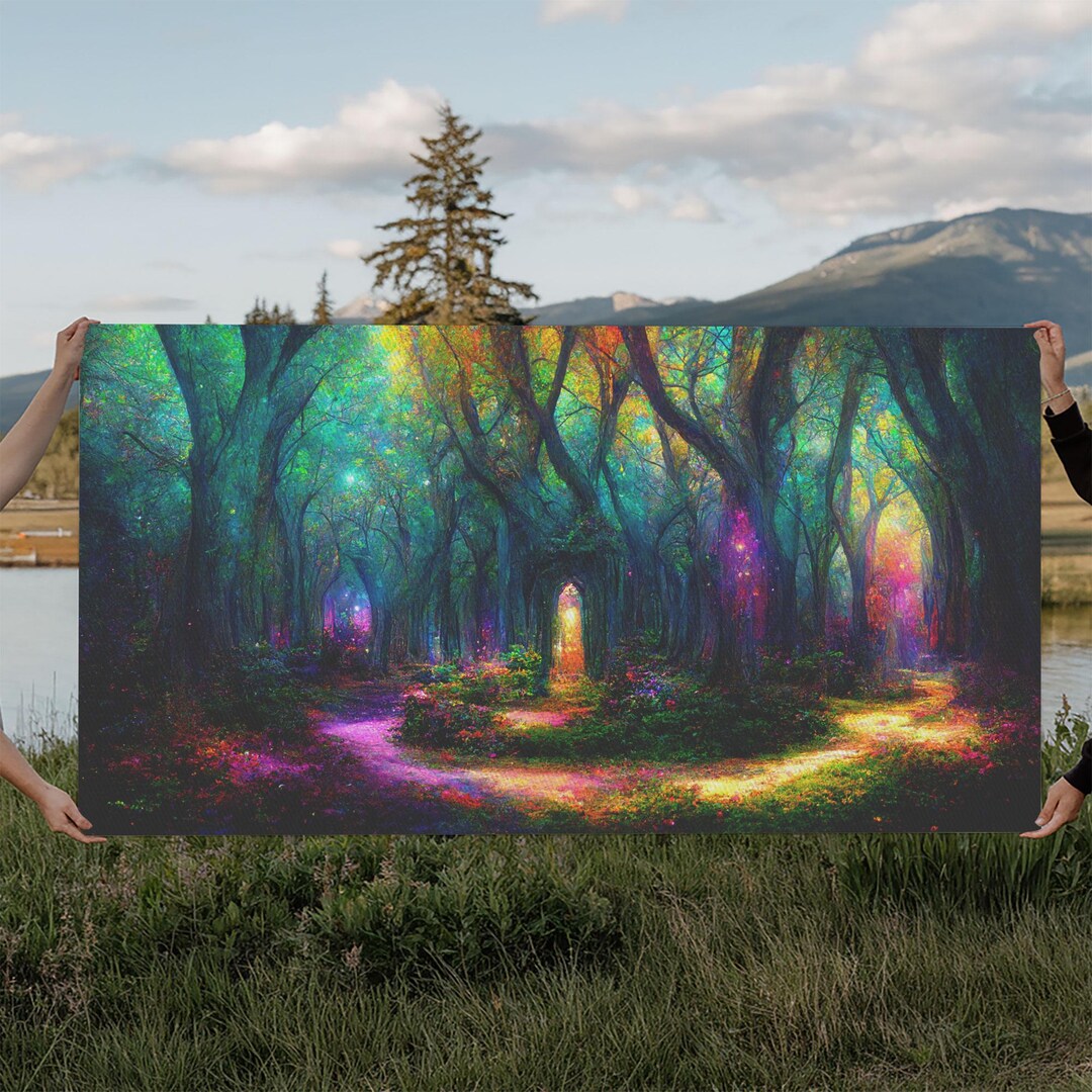 Fantasy Wall Art, Canvas Print, Magical Forest, Fantasy Landscape Art ...