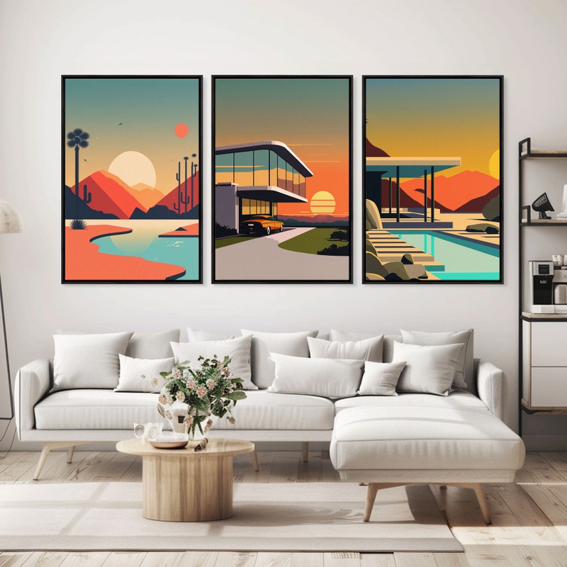 Triptych Architecture Art - Etsy