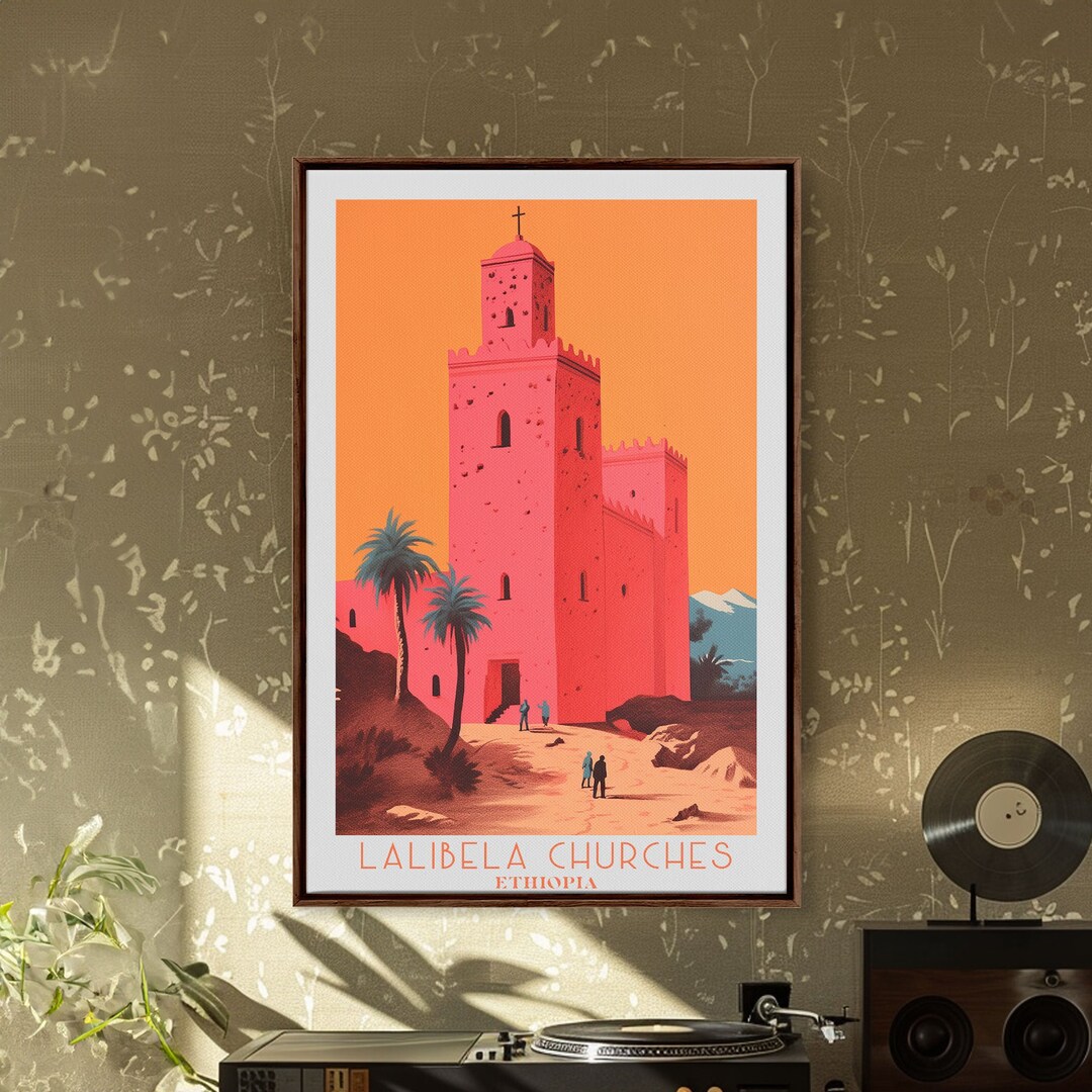 Lalibela Churches Travel Art Framed Canvas Print, Ethiopia, Home Decor ...