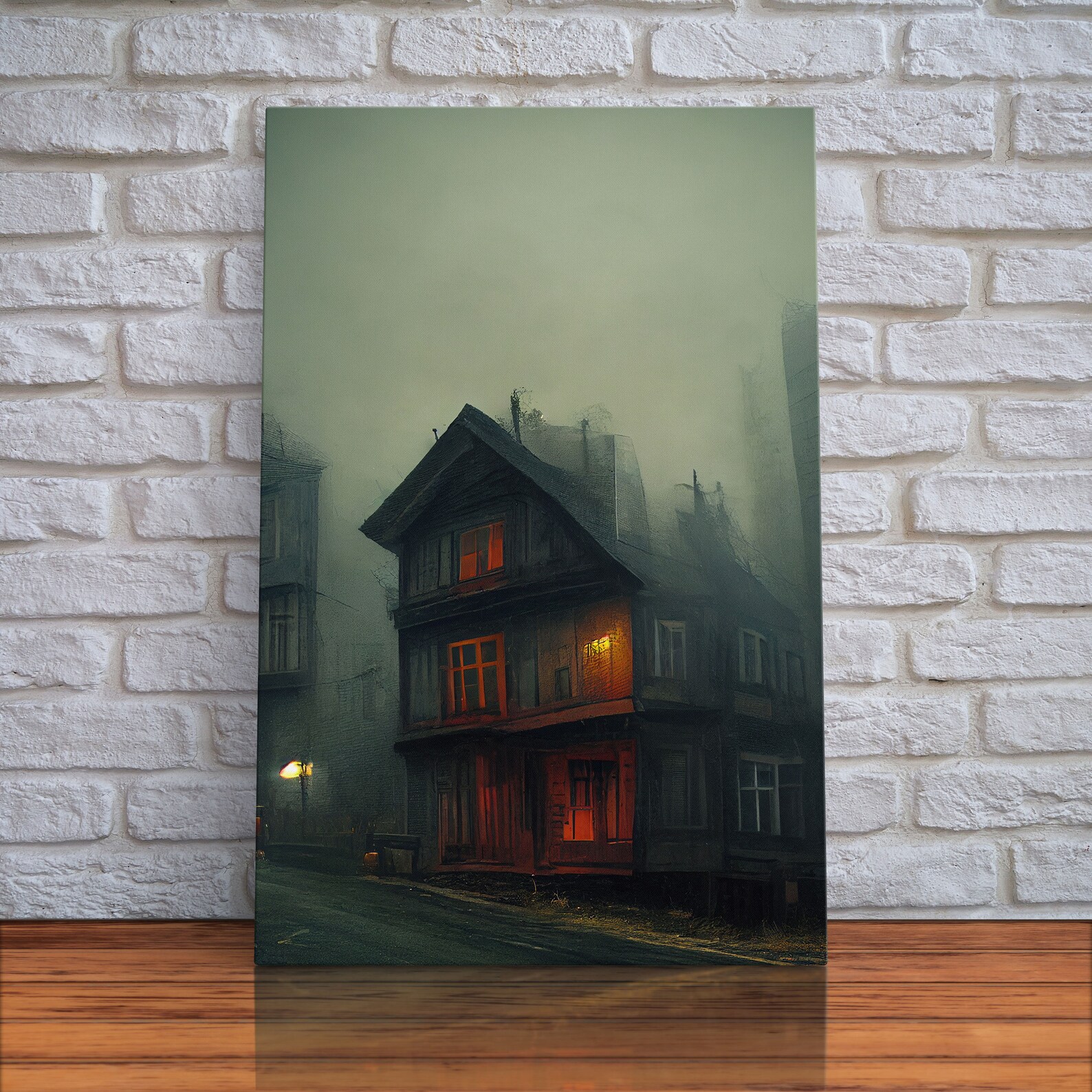 Spooky Gloomy Wall Art Haunted House Art Canvas Print - Etsy