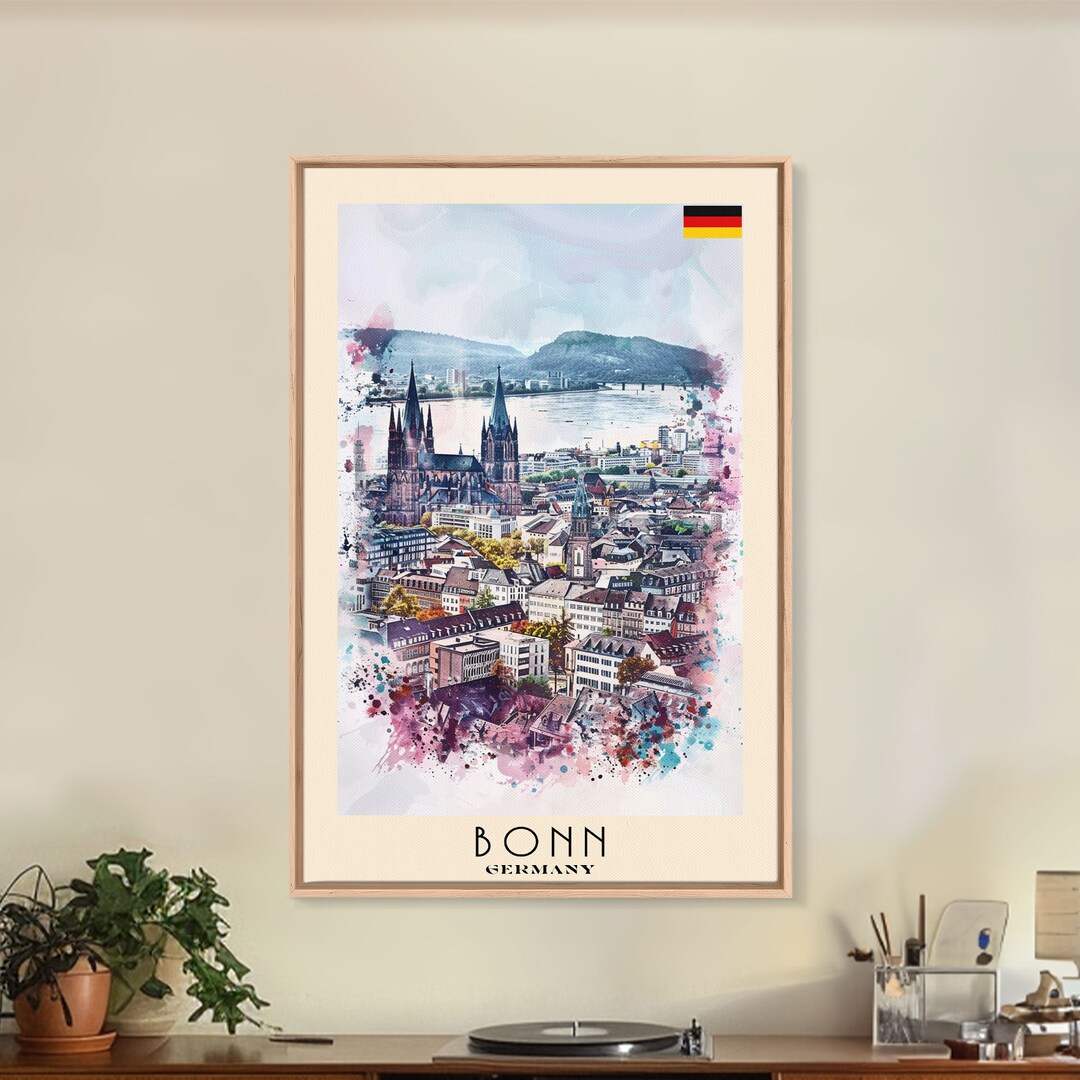 Bonn Germany Travel Poster Framed Canvas Print, Wall Art, Home Decor ...