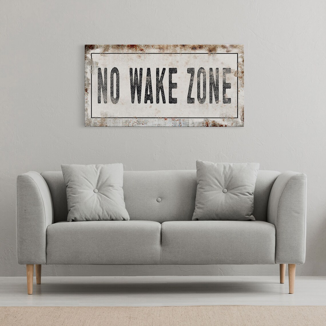 No Wake Zone Printed Canvas Rusty Sign Distressed Wall Art - Etsy