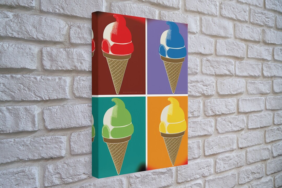 Warhol Style Sherbet, Framed Canvas Print, Ice Cream Shop Art, Sherbert ...