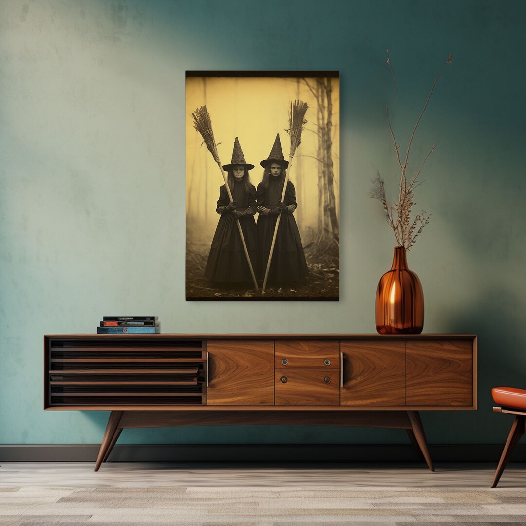 Cursed Art, Victorian Witches Daguerreotype, Framed Canvas Print ...