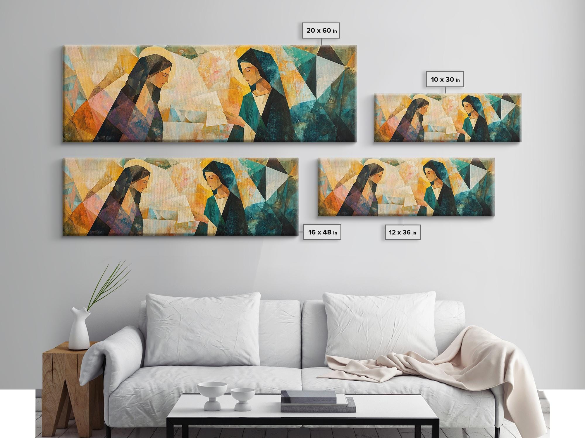 The Visitation Feast of the Virgin Mary | Framed Canvas Print Panoramic ...